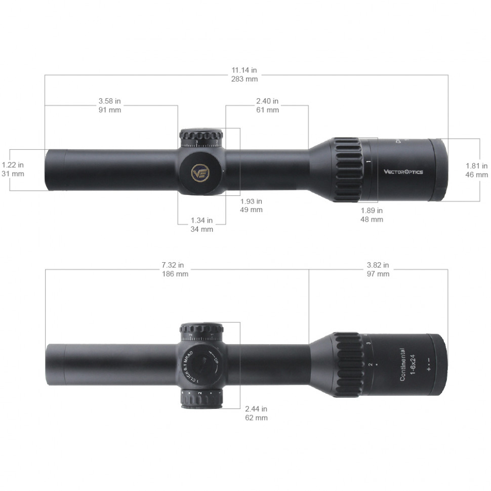 Прицел оптический Vector Optics Continental X6 1-6X24 IR SFP FP WP (SCOC-23TP) Сетка Tactical ...