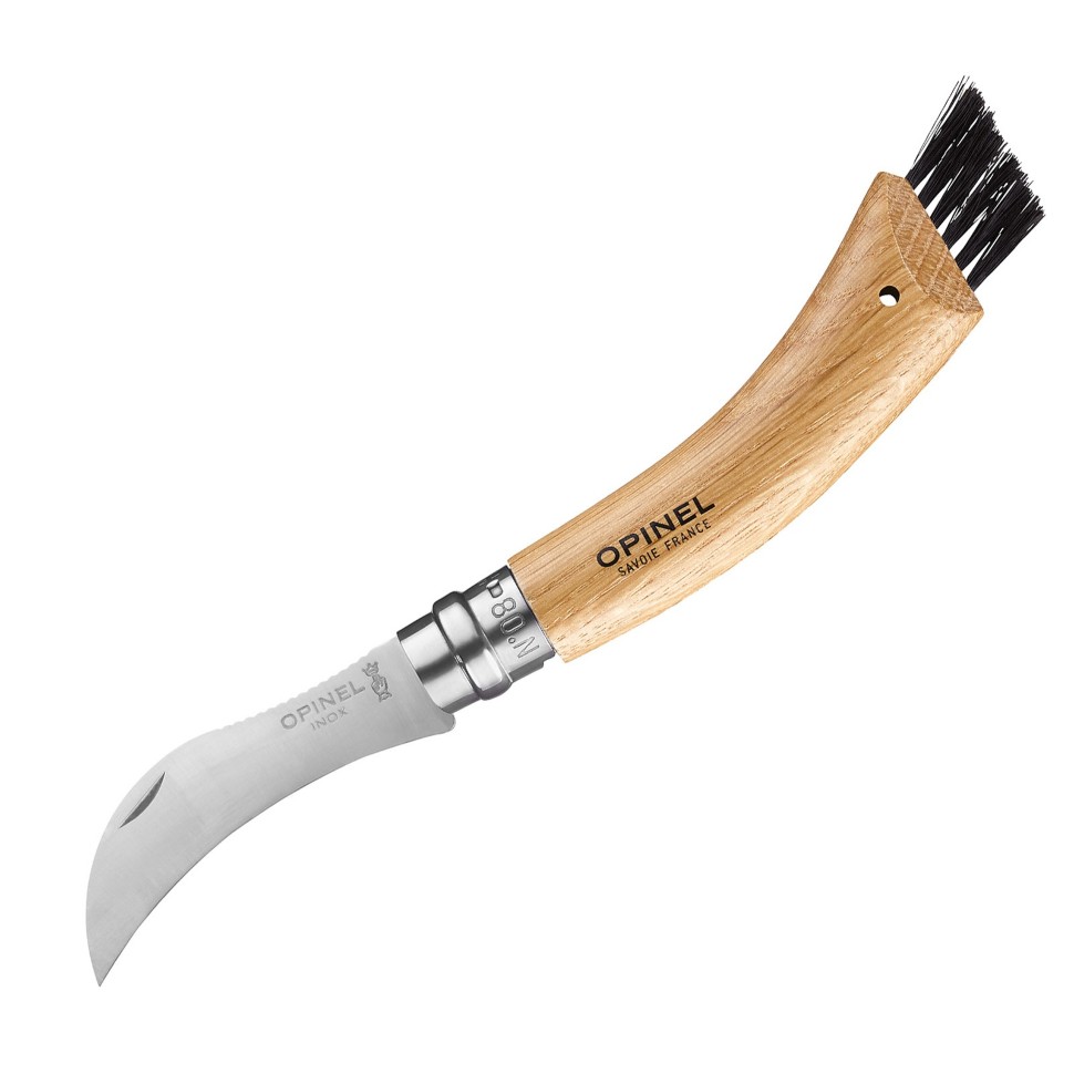 Нож грибной Opinel Nature №08 Клинок 8 см с кисточкой Рукоять - дуб ...